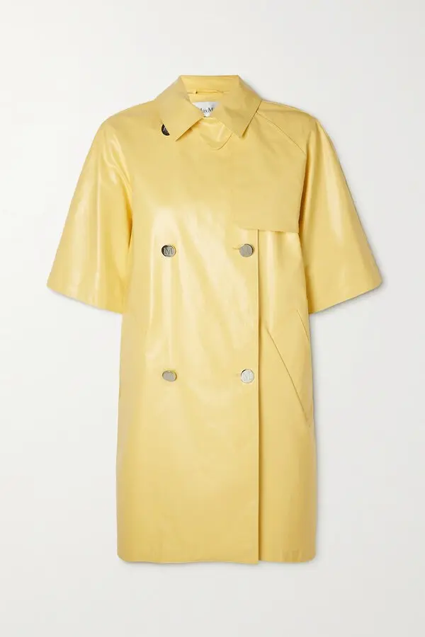 Max Mara Tondo Double-breasted Coated-cotton Coat