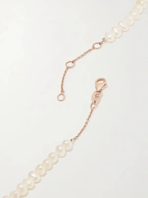 DIANE KORDAS Evil Eye Rose Pearl And Diamond Necklace