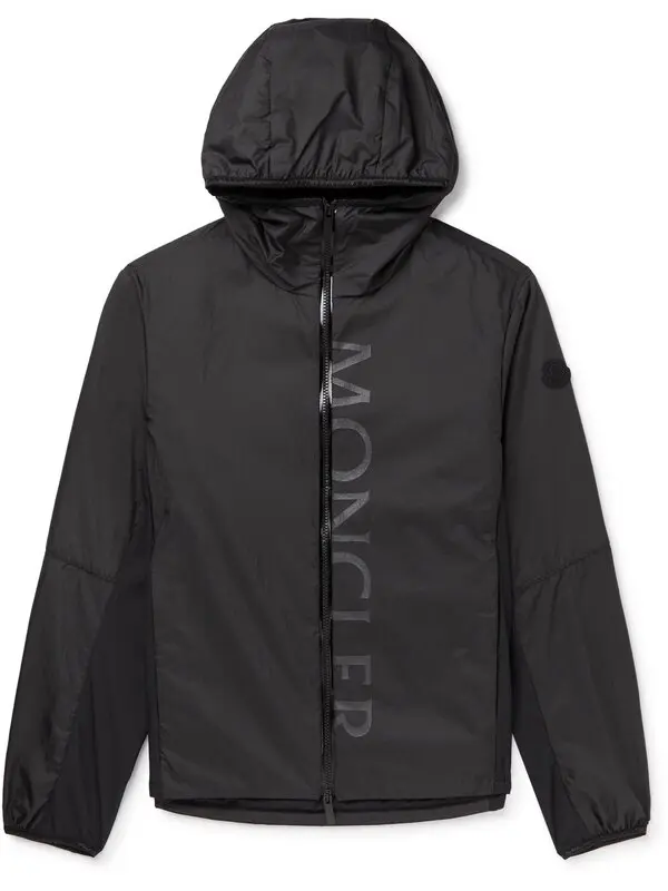 Moncler Ichiro Logo-Print Padded Hooded Jacket - Black | Editorialist