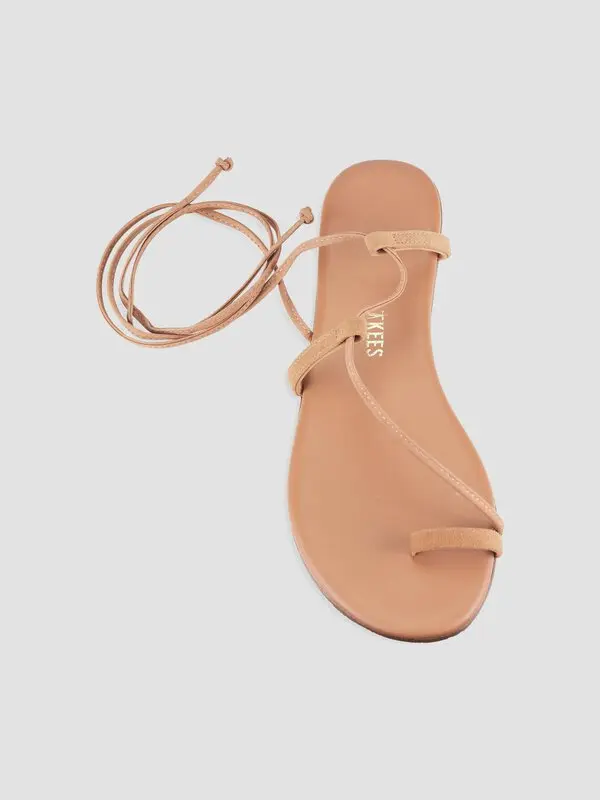 Tkees Jo Suede Ankle-tie Sandals - Hazelton