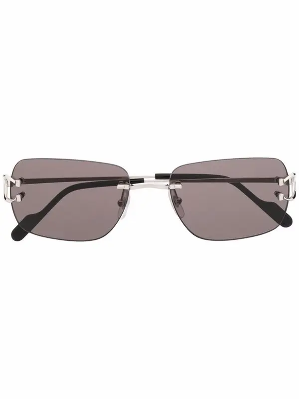 Cartier Rectangle-frame Sunglasses - Silver
