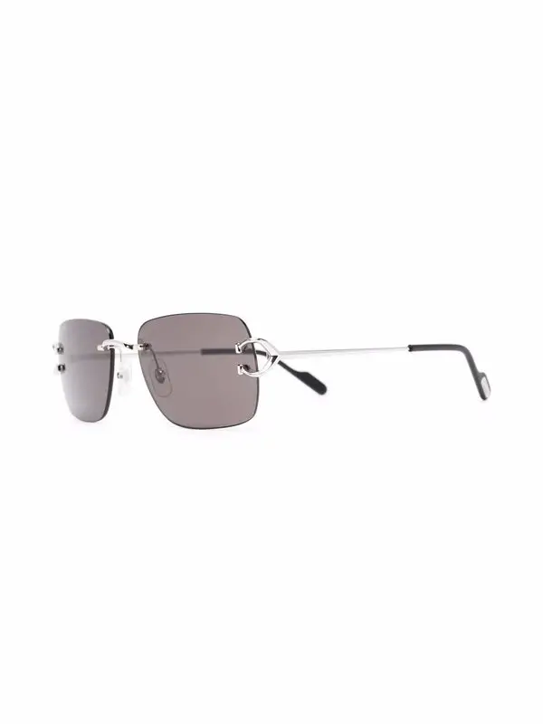 Cartier Rectangle-frame Sunglasses - Silver