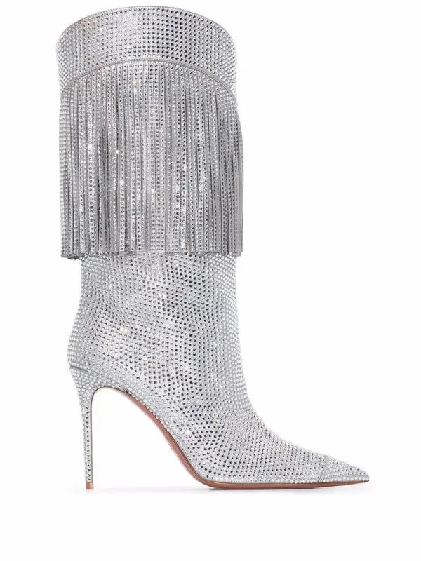 Amina Muaddi Lily Crystal-embellished 95mm Boots