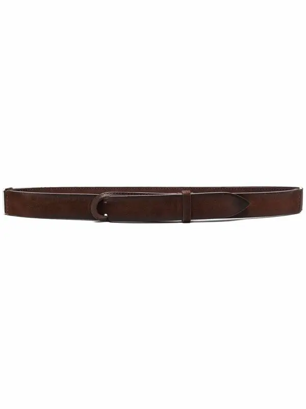 ORTIGNI Bull No Buckle Belt - Brown