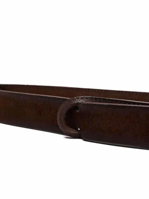 ORTIGNI Bull No Buckle Belt - Brown