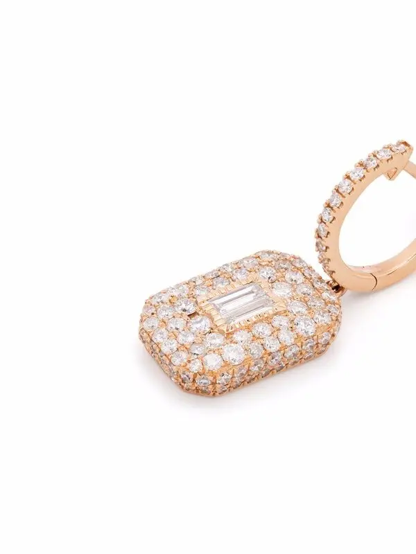 Shay 18kt Rose Gold Diamond Drop Earrings - Pink
