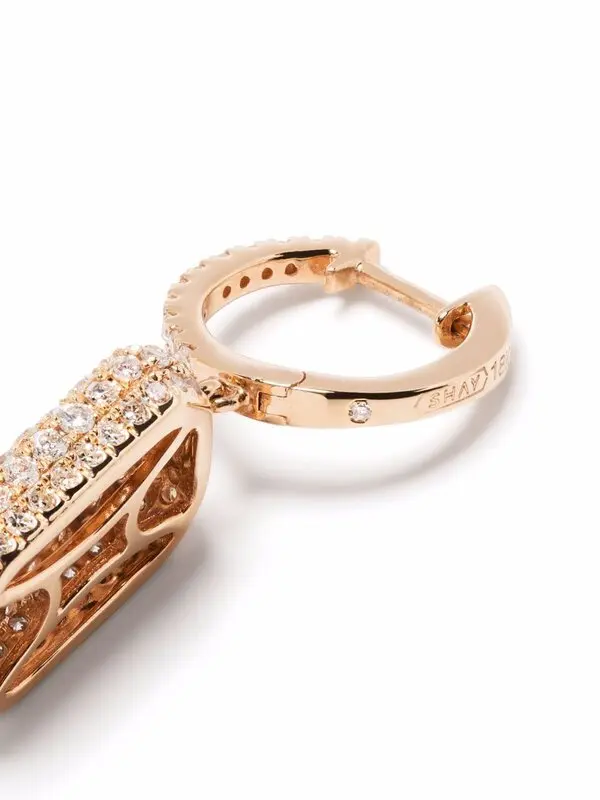 Shay 18kt Rose Gold Diamond Drop Earrings - Pink