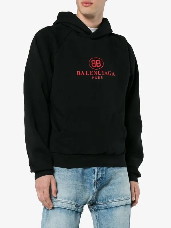 Balenciaga BB MODE ロゴ　パーカー　(s) Balenciaga Black Open Back BB Mode Logo Hoodie Balenciaga