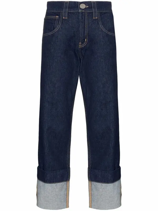 FRAME Turn-up Hem Cropped Jeans
