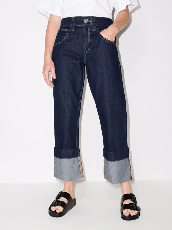 FRAME Turn-up Hem Cropped Jeans