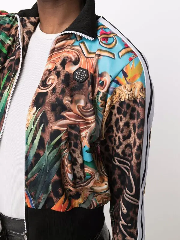 Philipp Plein Baroque Flowers Printed Jacket - Brown