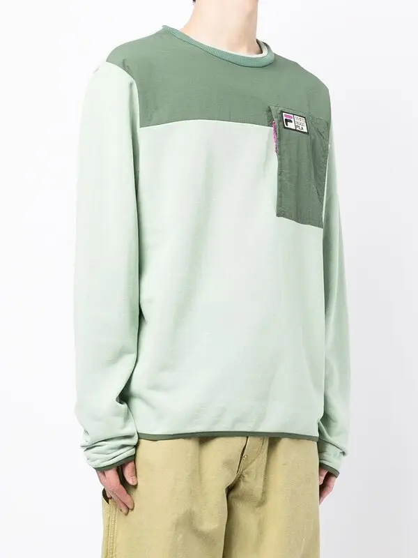FILA Colour-block Sweatshirt With Chest Patch Pocket - Green