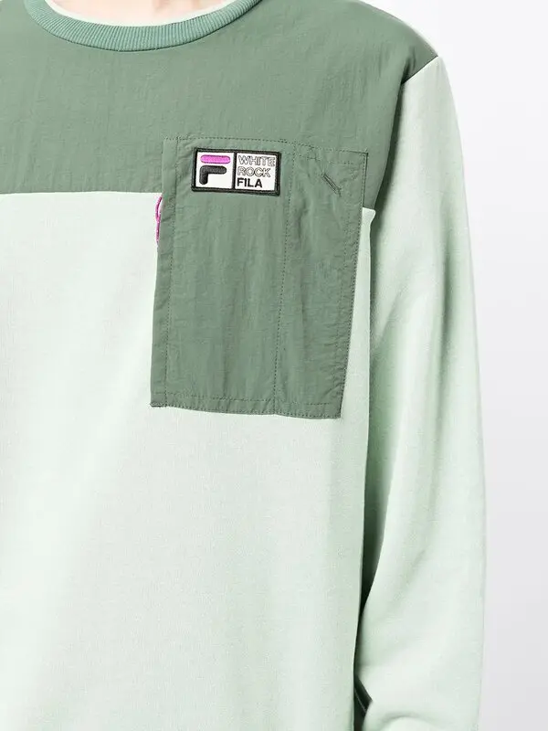 FILA Colour-block Sweatshirt With Chest Patch Pocket - Green