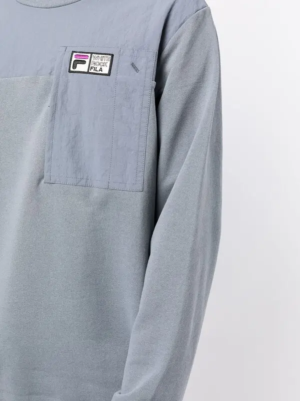 FILA Recycled Cotton-blend Sweatshirt With Chest Pocket - Grey