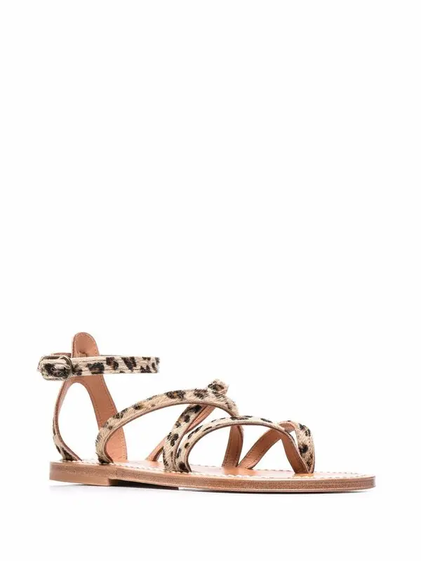 K.JACQUES Epicure Leopard-print Sandals - Neutrals