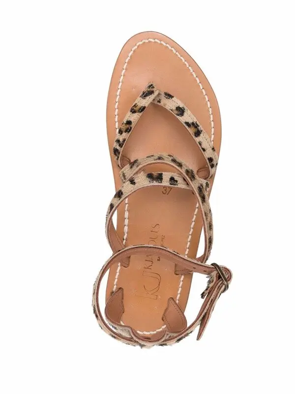 K.JACQUES Epicure Leopard-print Sandals - Neutrals