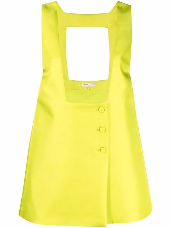 Emilio Pucci Button-fastening Pinafore Dress - Green