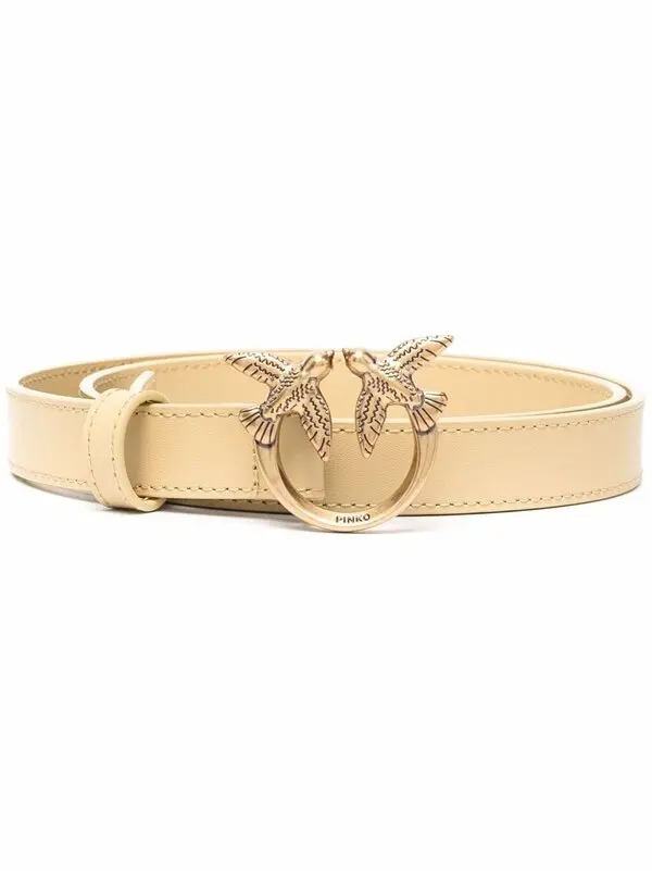 Pinko Love Birds Buckle Belt - Yellow