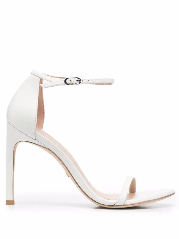 STUART WEITZMAN Stiletto-heel Leather Sandals - White
