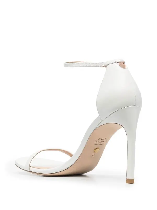 STUART WEITZMAN Stiletto-heel Leather Sandals - White