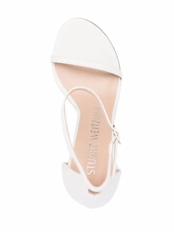 STUART WEITZMAN Stiletto-heel Leather Sandals - White