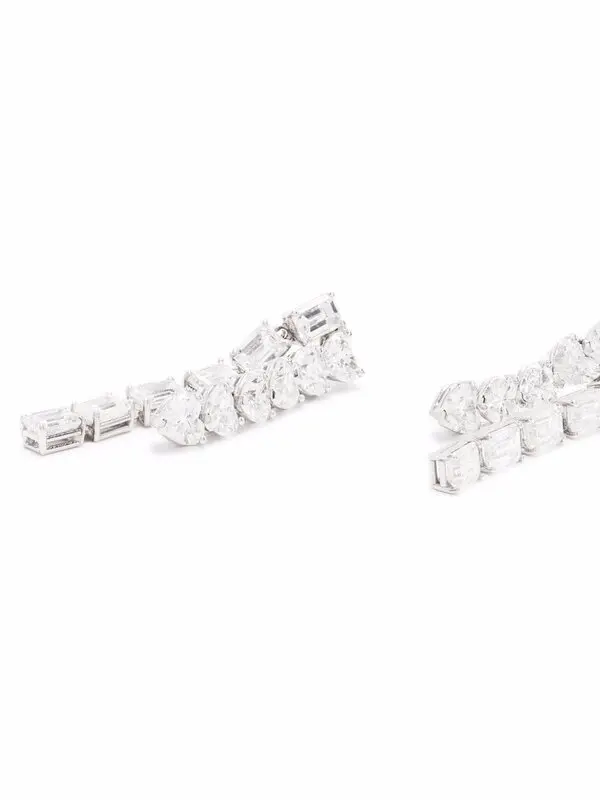 Shay 18kt White Gold Double Diamond Waterfall Earrings