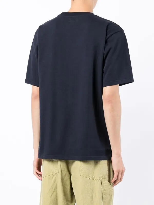 AGNES B. Logo-embroidered Cotton T-shirt - Blue