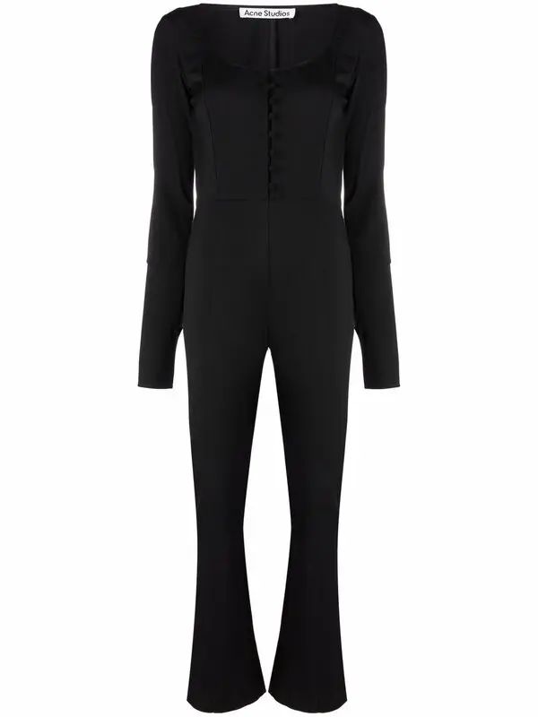 Acne Studios Long-sleeve Twill Jumpsuit - Black