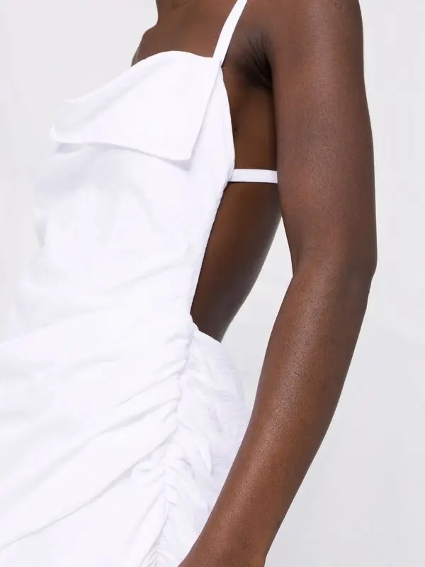 Jacquemus Mini La Robe Saudade Draped Dress - White