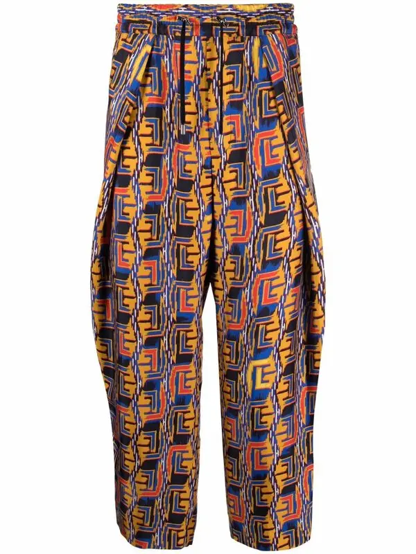 Balmain Graphic-print Cropped Trousers