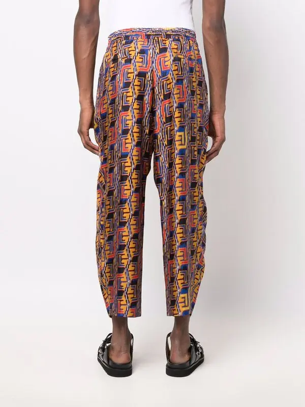 Balmain Graphic-print Cropped Trousers