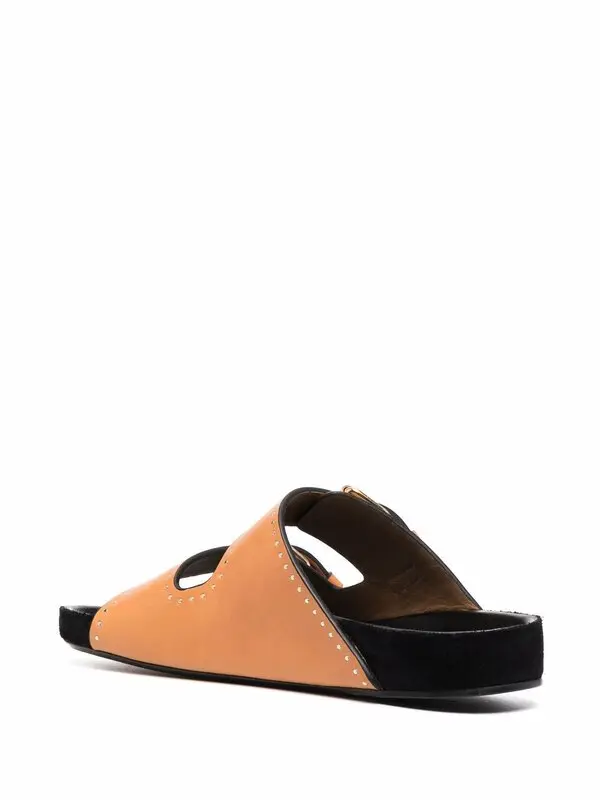 Isabel Marant Étoile Lennyo Studded Leather Sandals - Brown