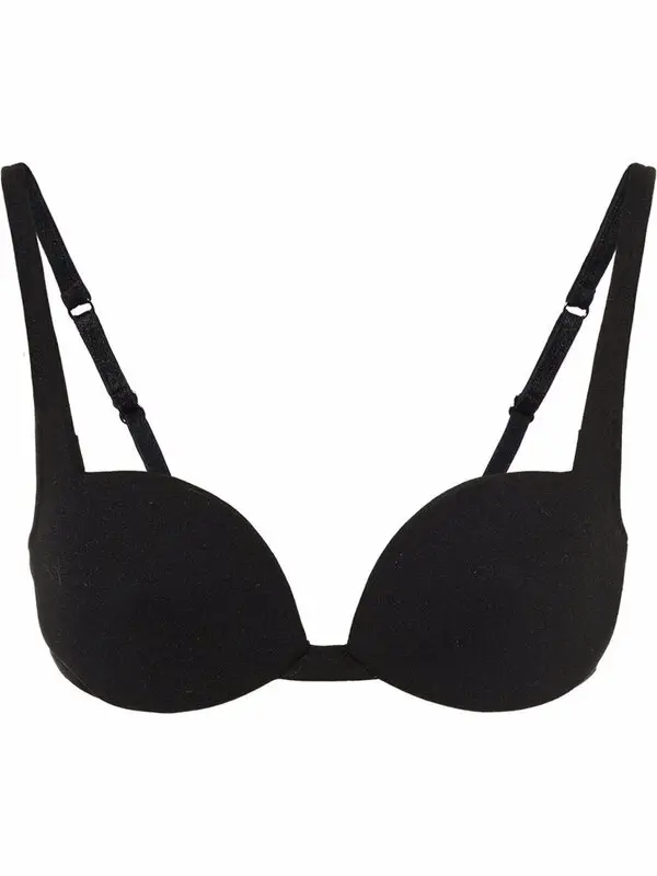 Miu Miu Jersey Logo Balconette Bra - Black