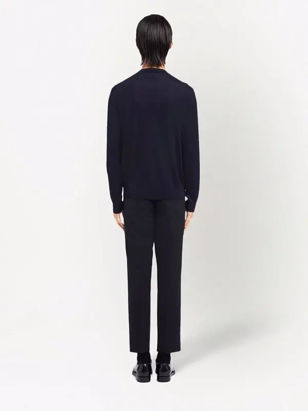 Prada Logo-embroidered Wool Jumper - Blue