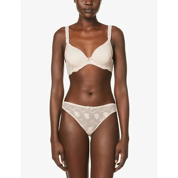 AUBADE Softessence Floral-embroidered Stretch-mesh Spacer Bra