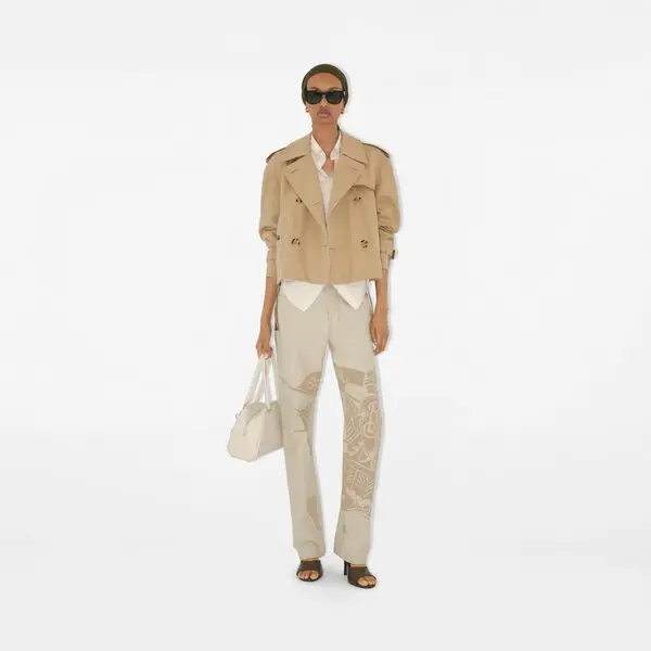Burberry - Cropped Gabardine Trench Jacket