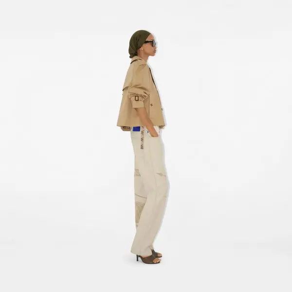 Burberry - Cropped Gabardine Trench Jacket