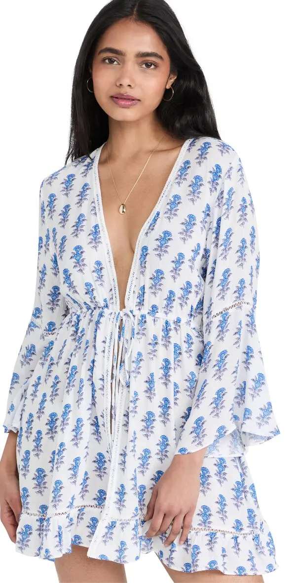 Playa Lucila Mini Border Print Kimono