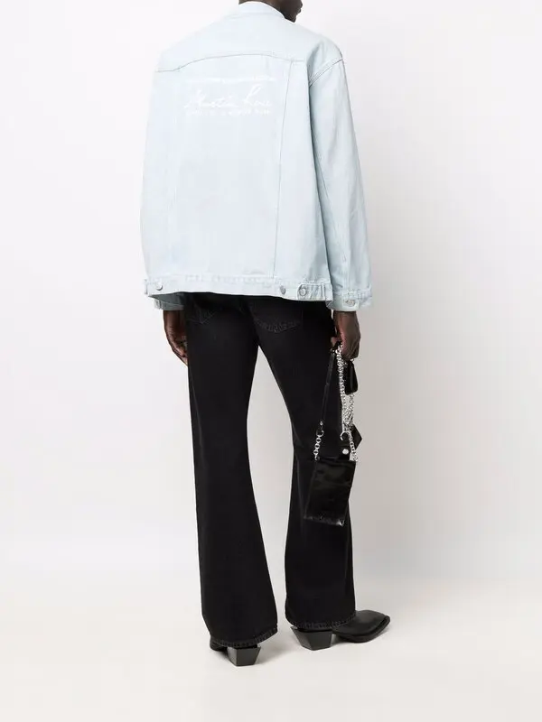 Martine Rose Logo-print Denim Jacket - Blue