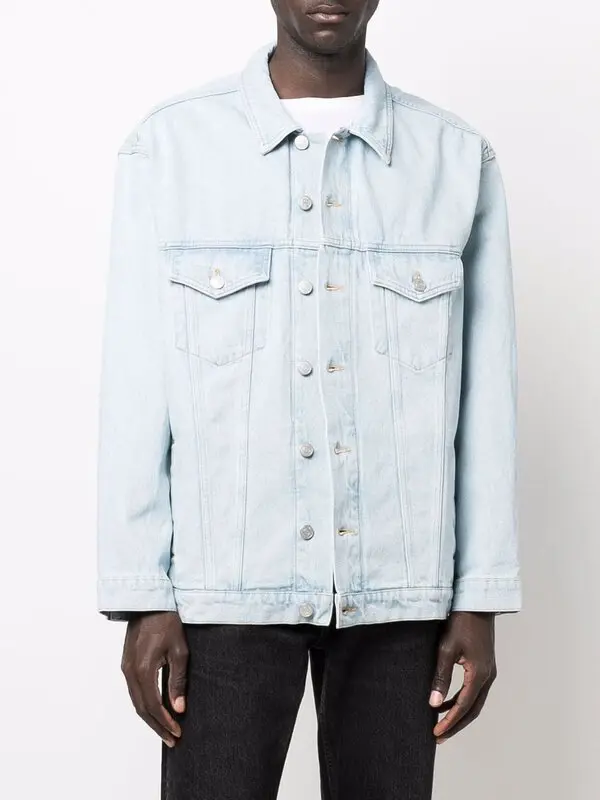 Martine Rose Logo-print Denim Jacket - Blue