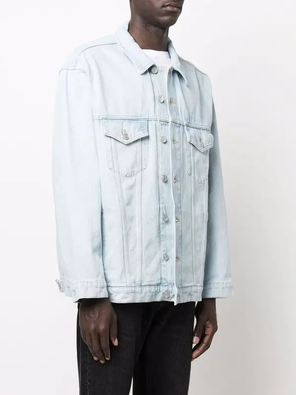 Martine Rose Logo-print Denim Jacket - Blue