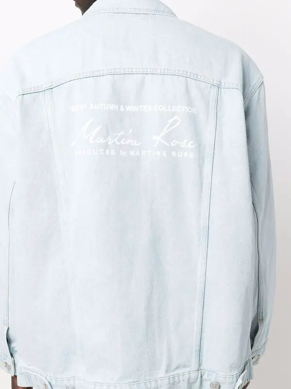 Martine Rose Logo-print Denim Jacket - Blue