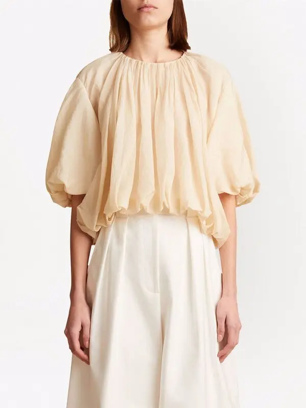 Khaite Alma Puff-sleeve Blouse