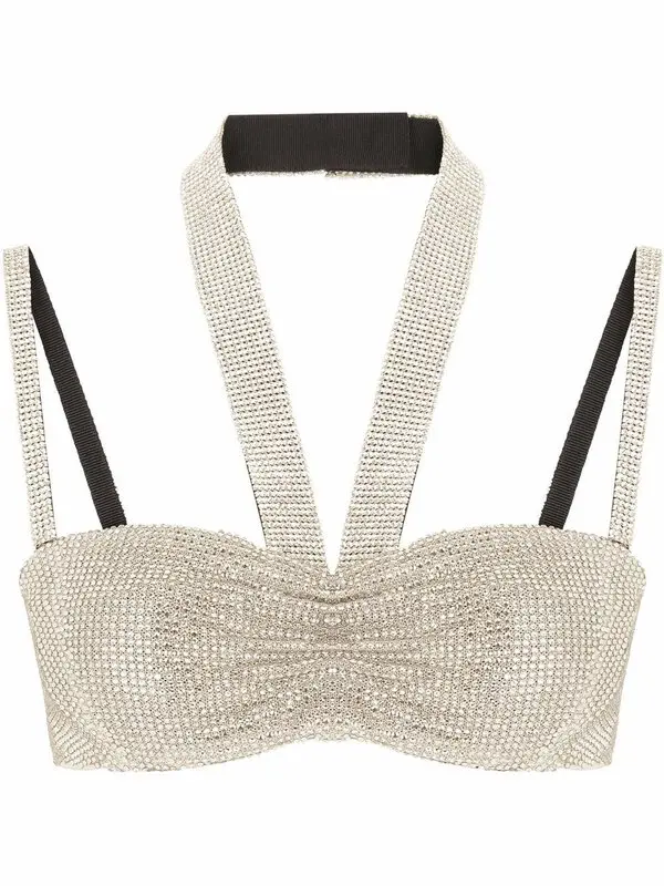 Dolce & Gabbana Crystal Mesh Bandeau Top