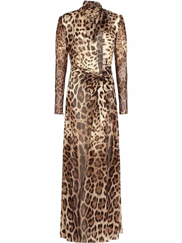 Dolce & Gabbana Leopard-print Georgette Maxi Dress