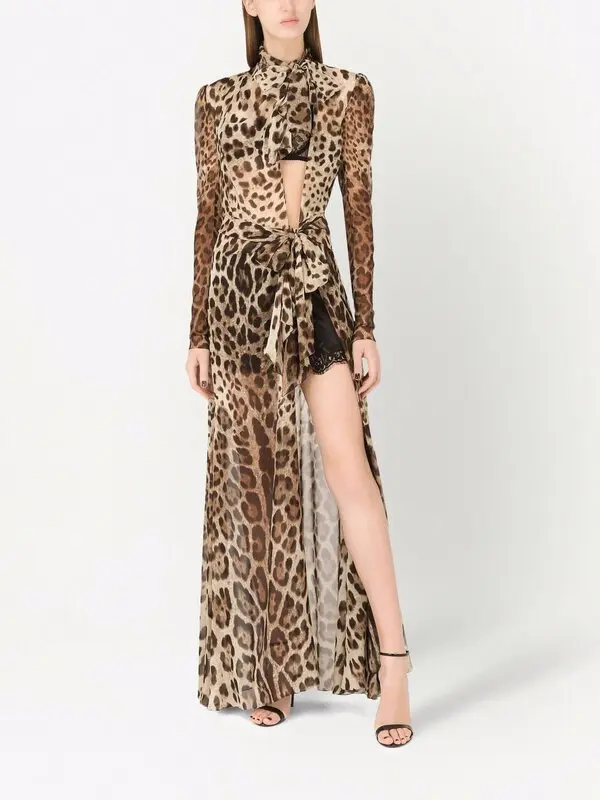 Dolce & Gabbana Leopard-print Georgette Maxi Dress