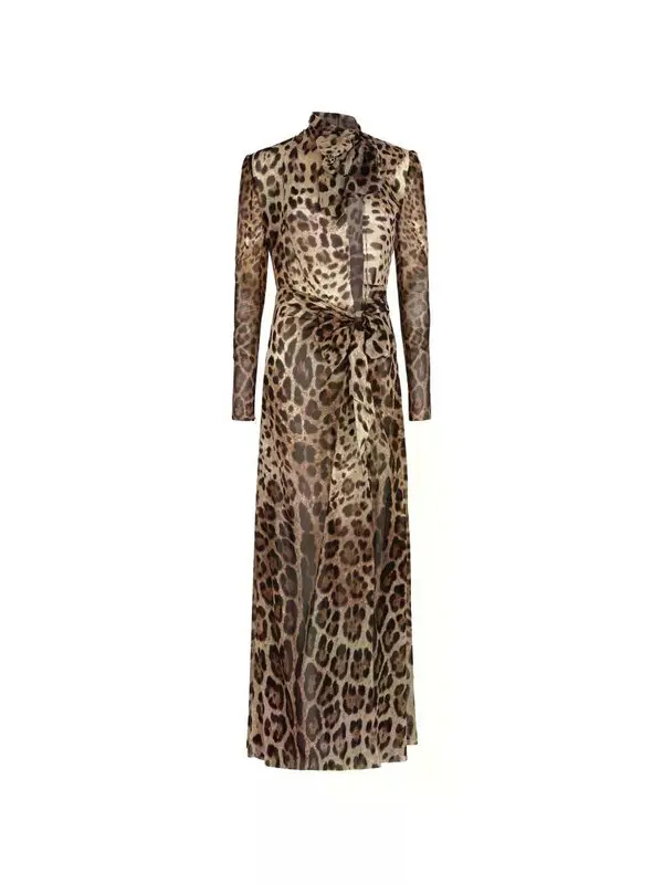 Dolce & Gabbana Leopard-print Georgette Maxi Dress