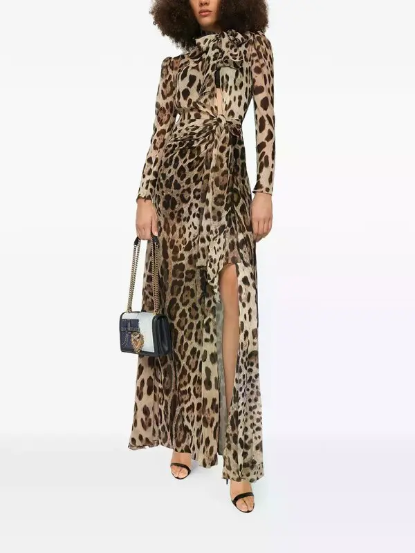 Dolce & Gabbana Leopard-print Georgette Maxi Dress