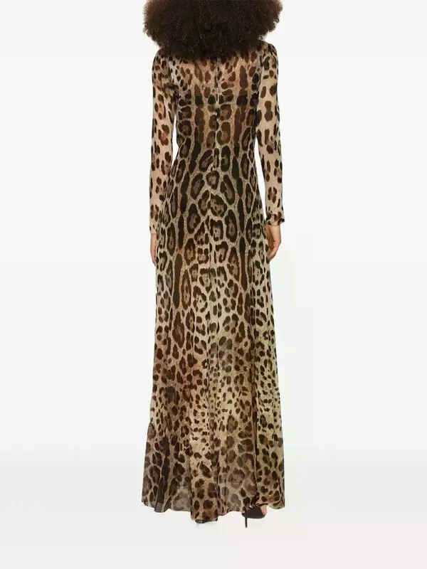 Dolce & Gabbana Leopard-print Georgette Maxi Dress