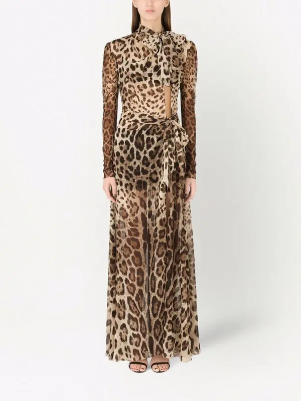 Dolce & Gabbana Leopard-print Georgette Maxi Dress